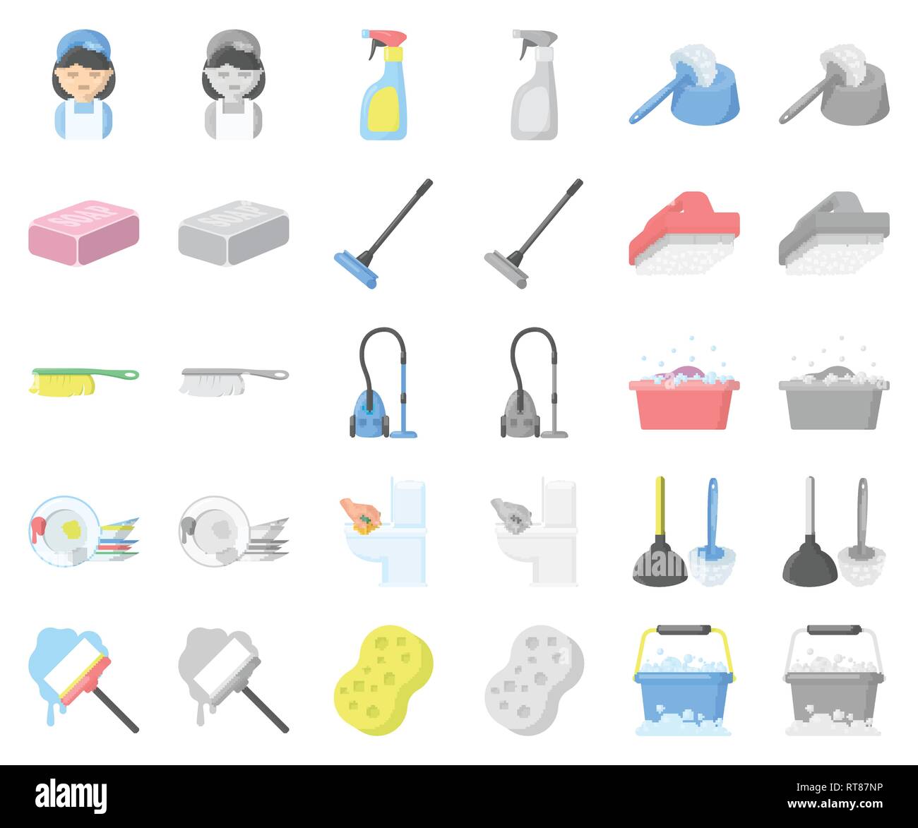 Woman washing utensils Stock Vector Images - Alamy