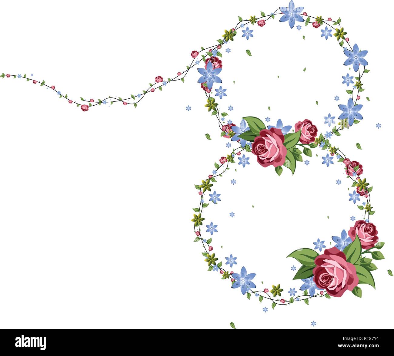 Women day background with frame flowers. 8 March invitation card Stock ...