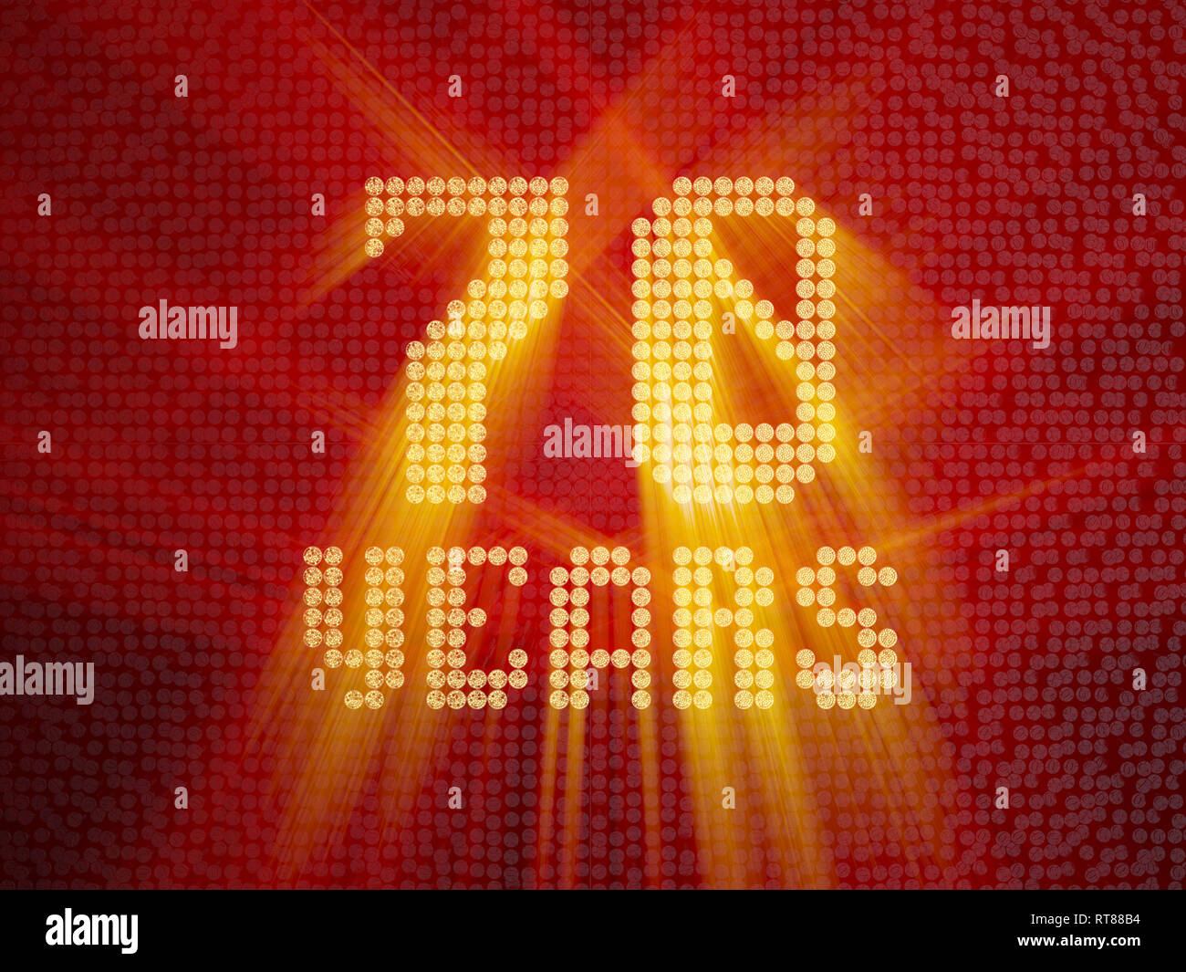 Golden number seventy years (number 70 years) dotted font, top view ...