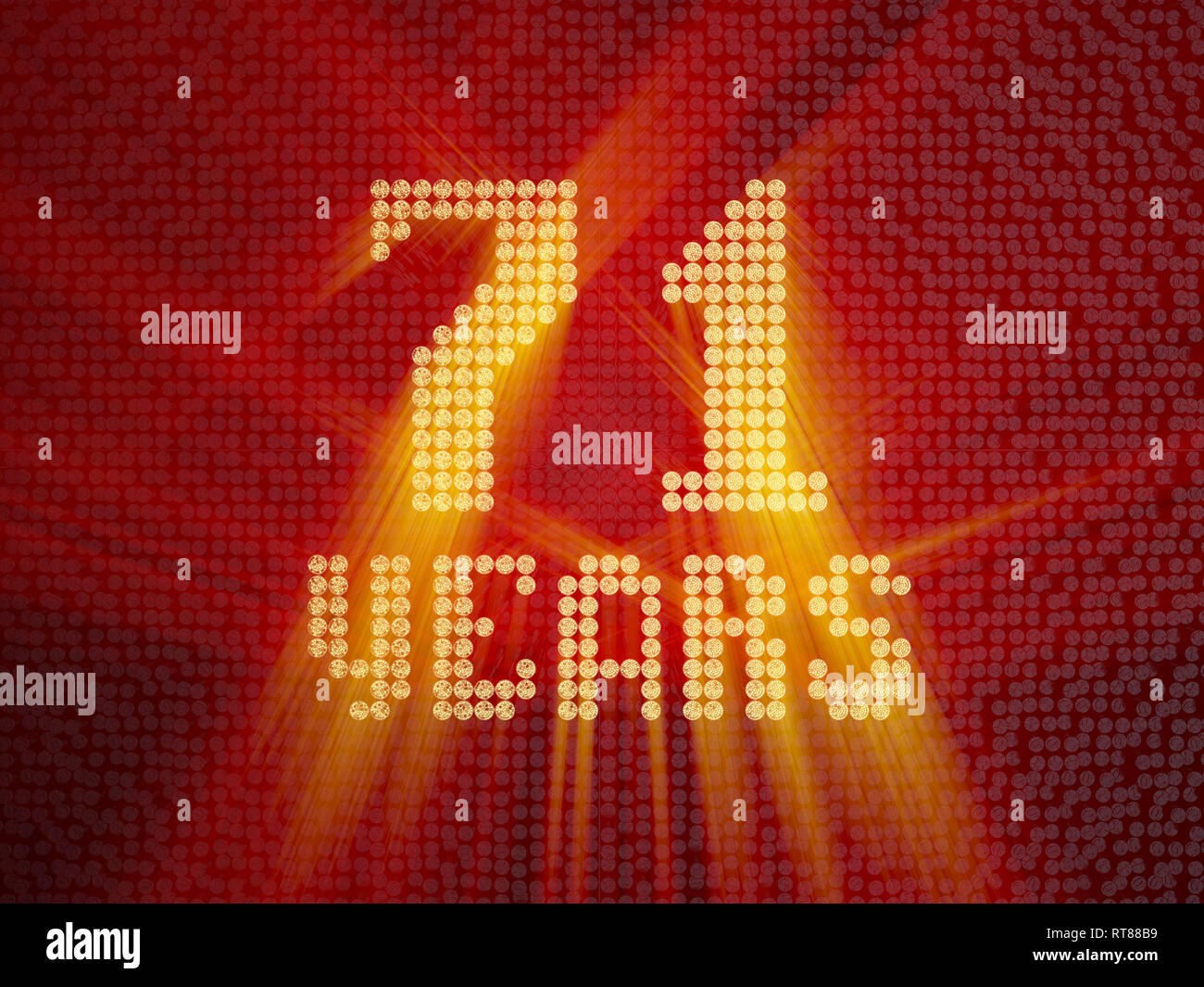 Golden number seventy-one years (number 71 years) dotted font, top view ...