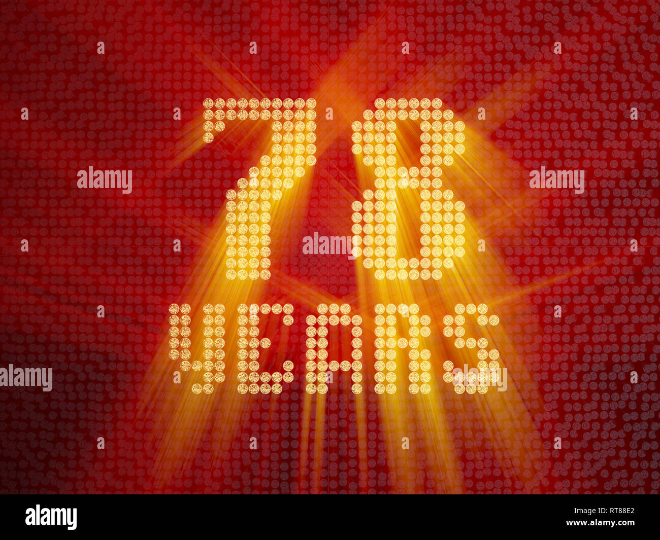 Golden number seventy-eight years (number 78 years) dotted font, top ...