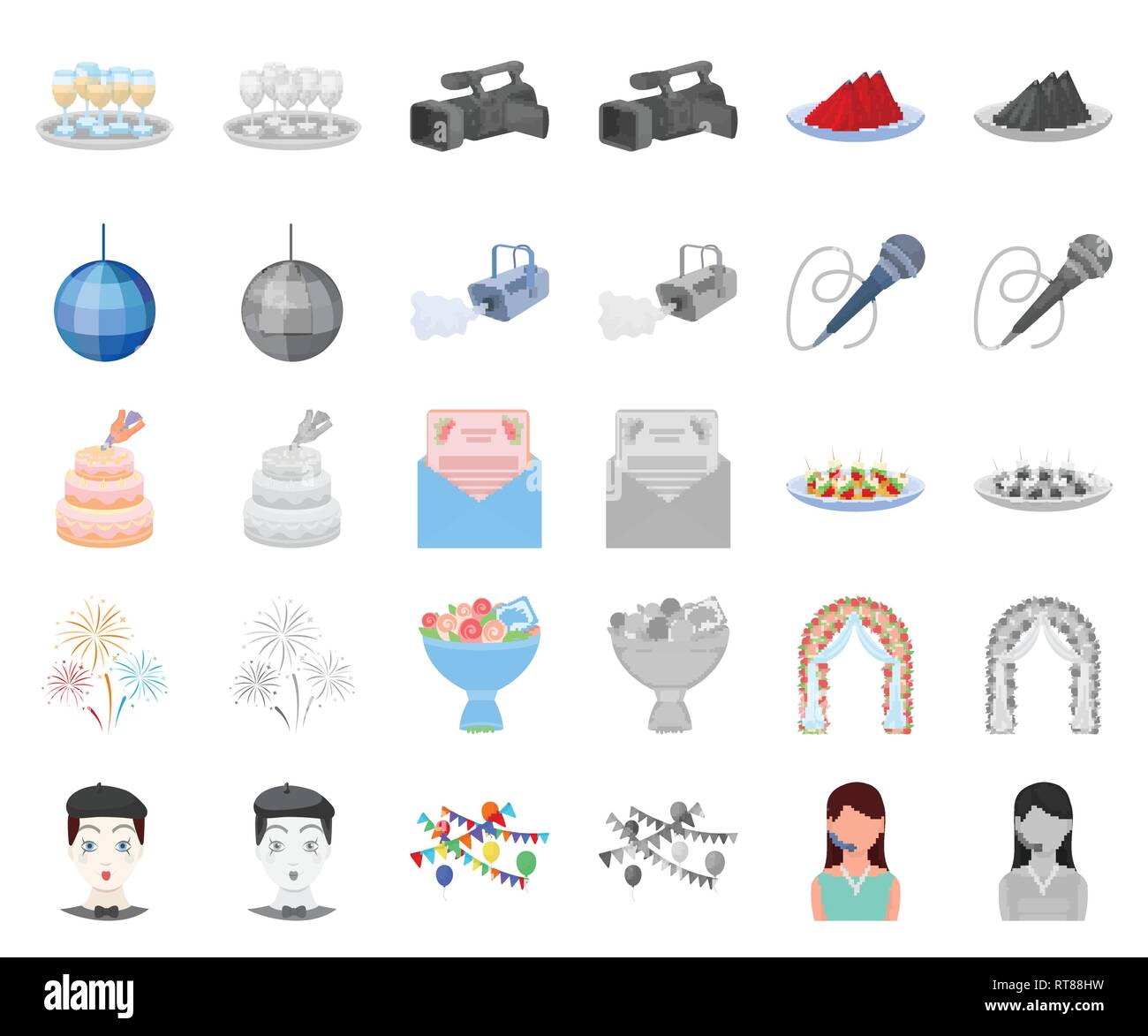 Event Organisation cartoon,monochrom icons in set collection for design ...