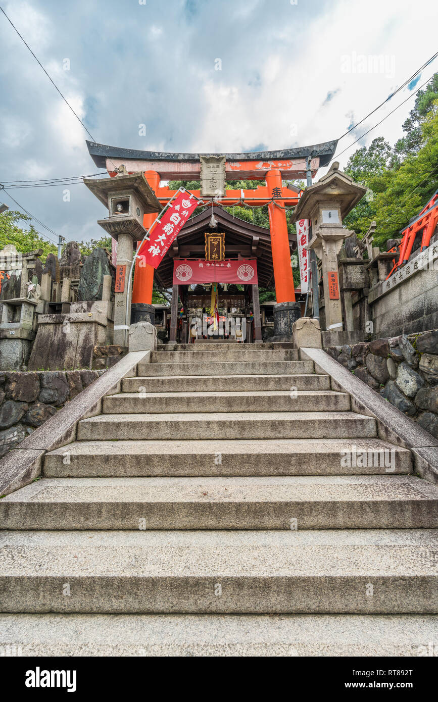 Torii gate at Sannomine(Shimosha Shinseki) which enshrines deity ...