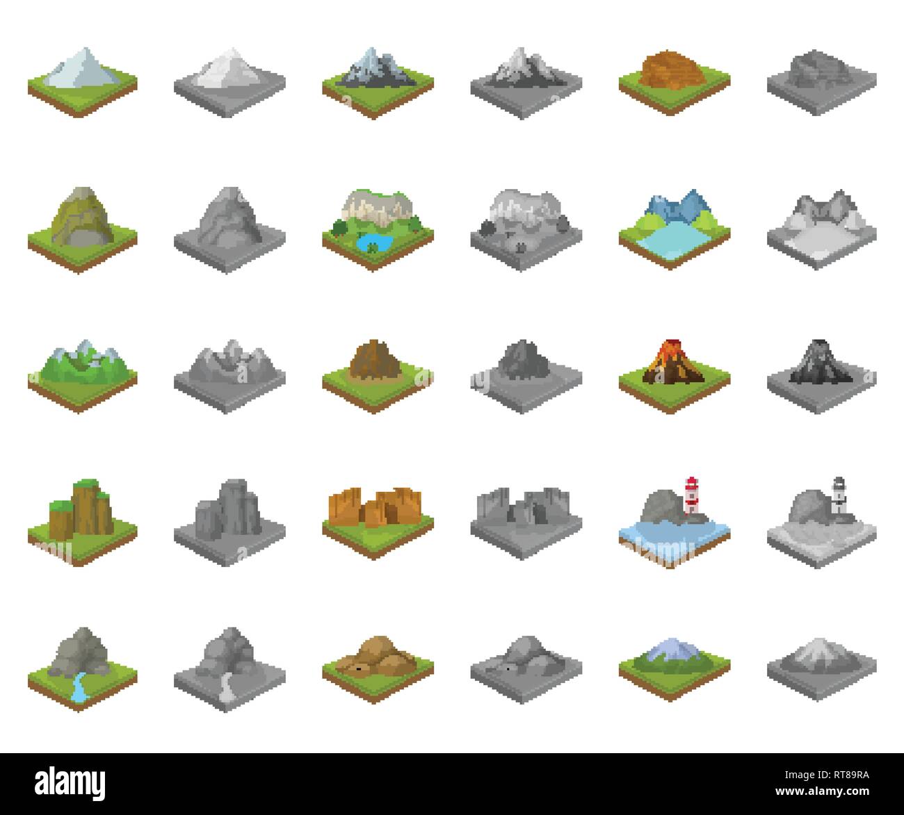 Volcano Icons Set Vector Stock Vector Image 53938033