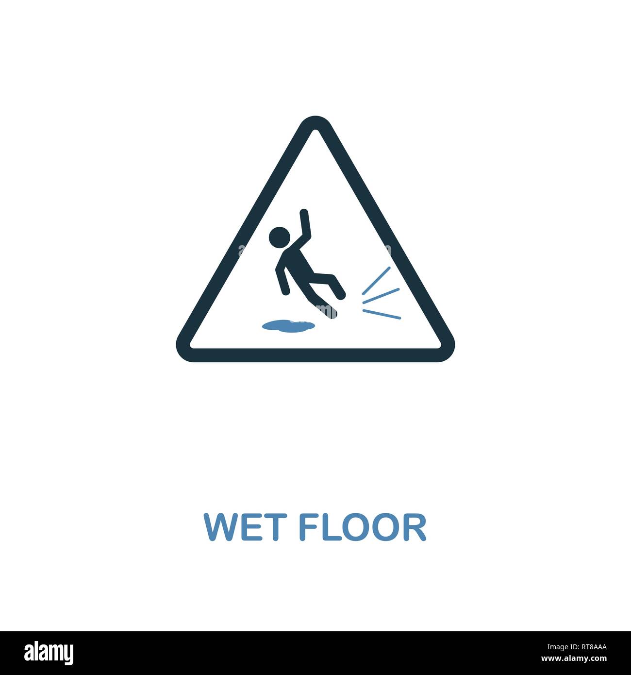 Wet Floor icon. Monochrome style design from shopping center sign icon ...