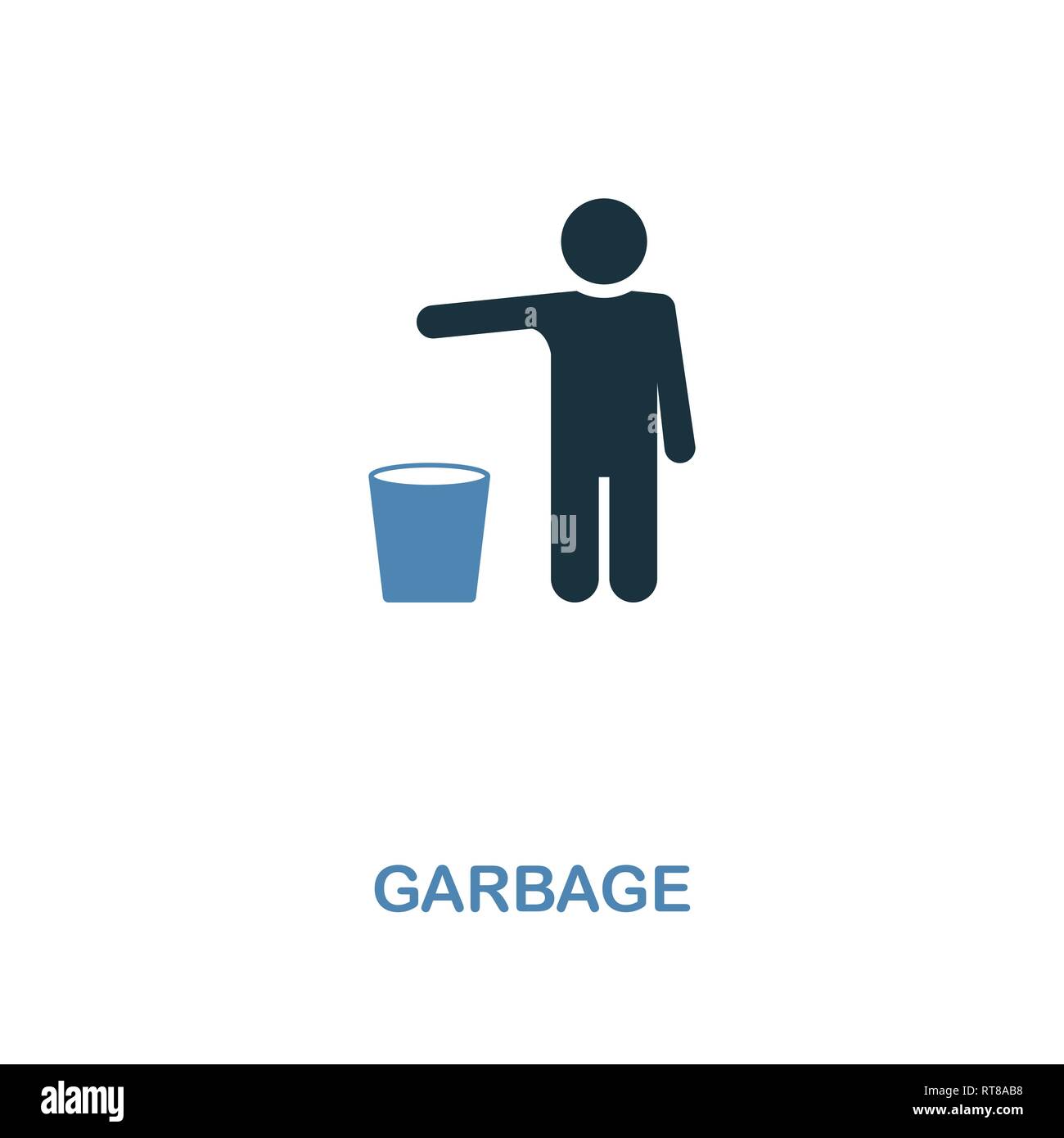 Garbage icon. Monochrome style design from shopping center sign icon ...