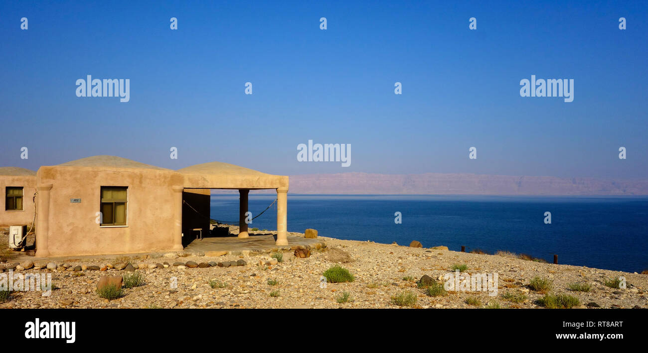 Dead Sea in Jordan.Mujib chalet Stock Photo - Alamy