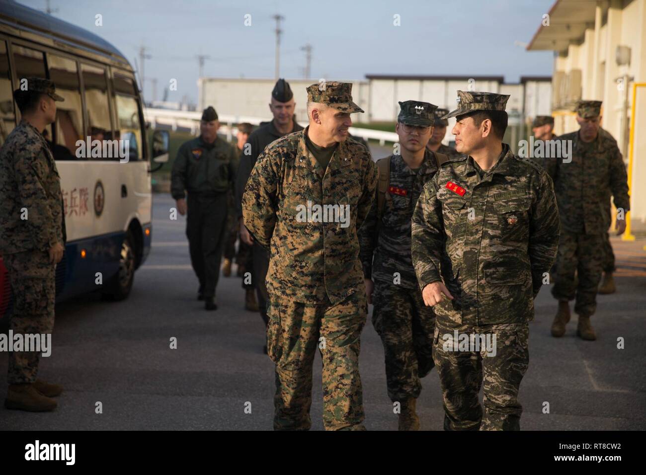 U.S. Marine Brig. Gen. Sean M. Salene, left, and Republic of Korea ...