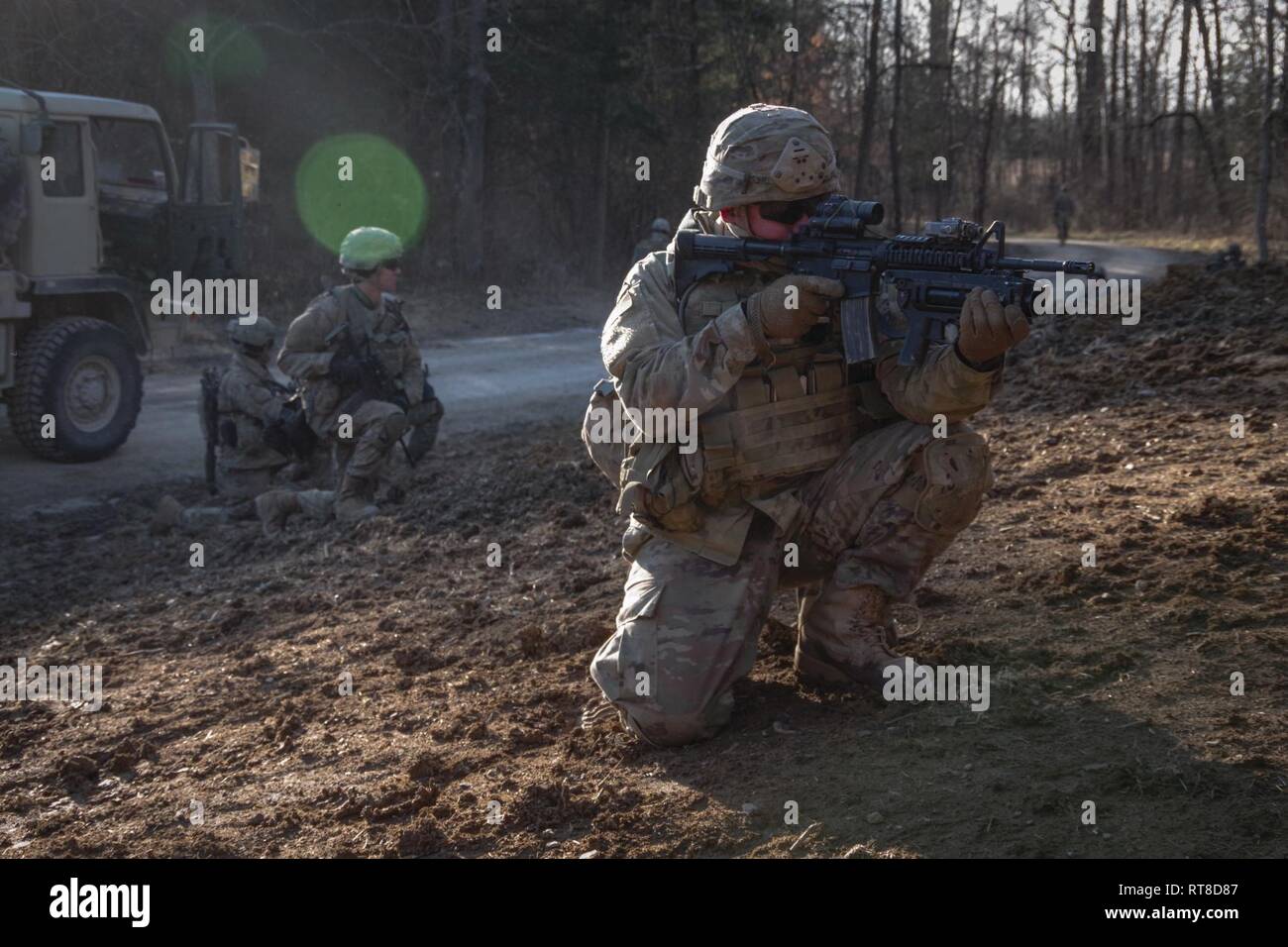A paratrooper from the 1st Battalion, 508th Parachute Infantry Regiment ...