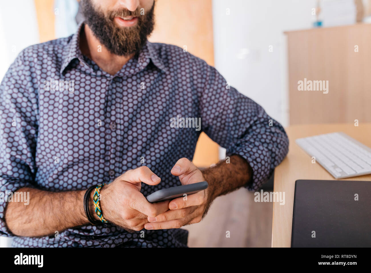 Closeup shot young man using hi-res stock photography and images - Alamy