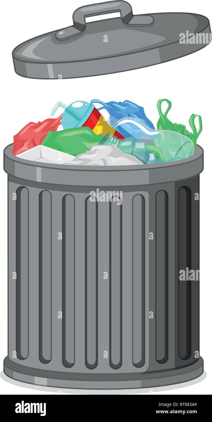 Isolated metal trash can illustration Stock Vector Image & Art - Alamy