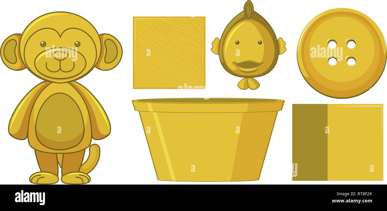 Set of yellow element object illustration Stock Vector Image & Art - Alamy