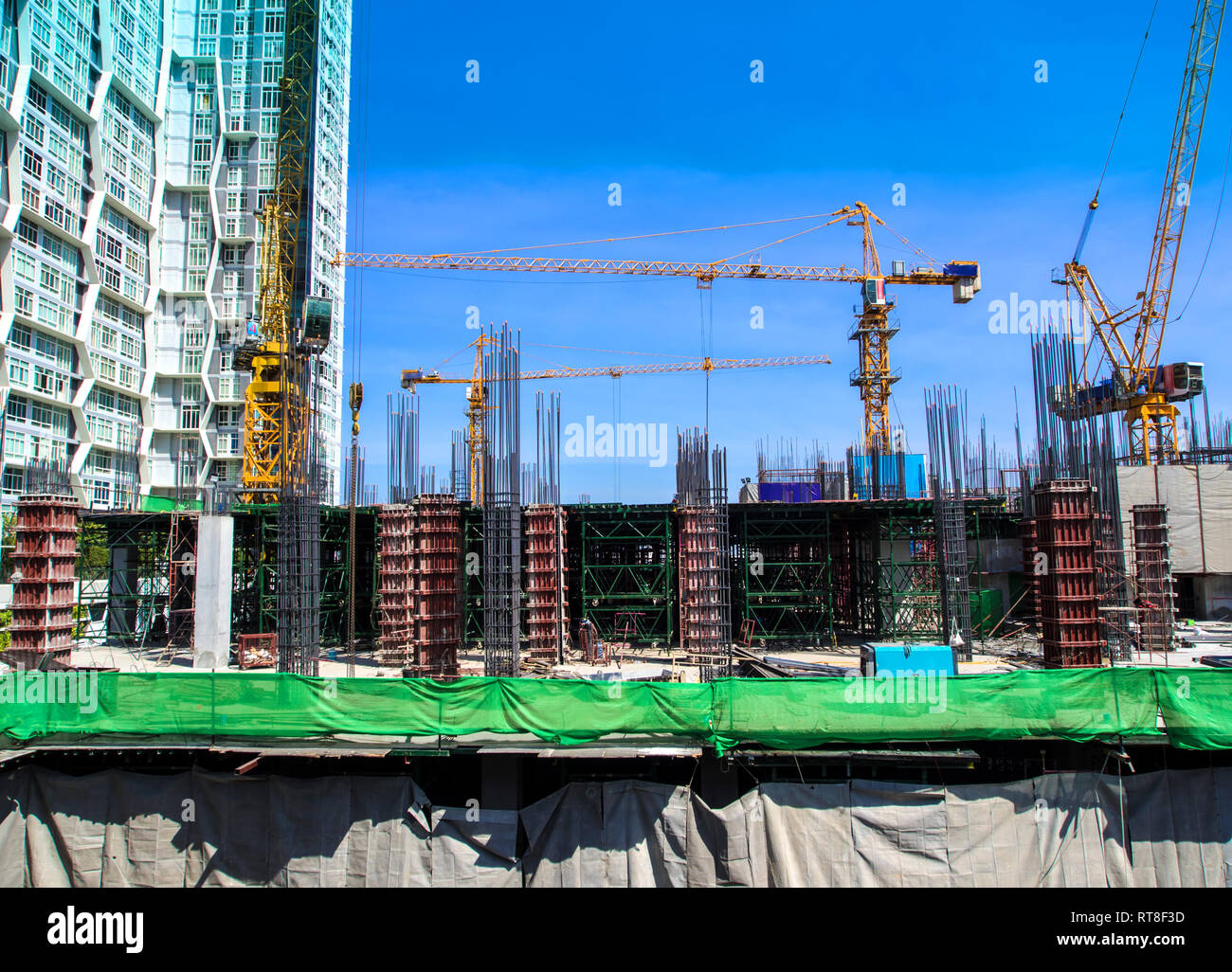 The under construction building at construction site Stock Photo - Alamy