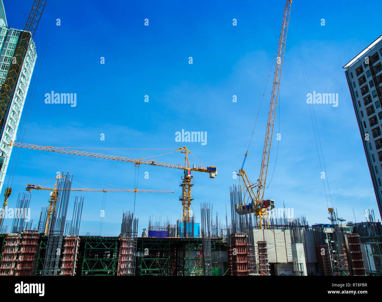 The under construction building at construction site Stock Photo - Alamy