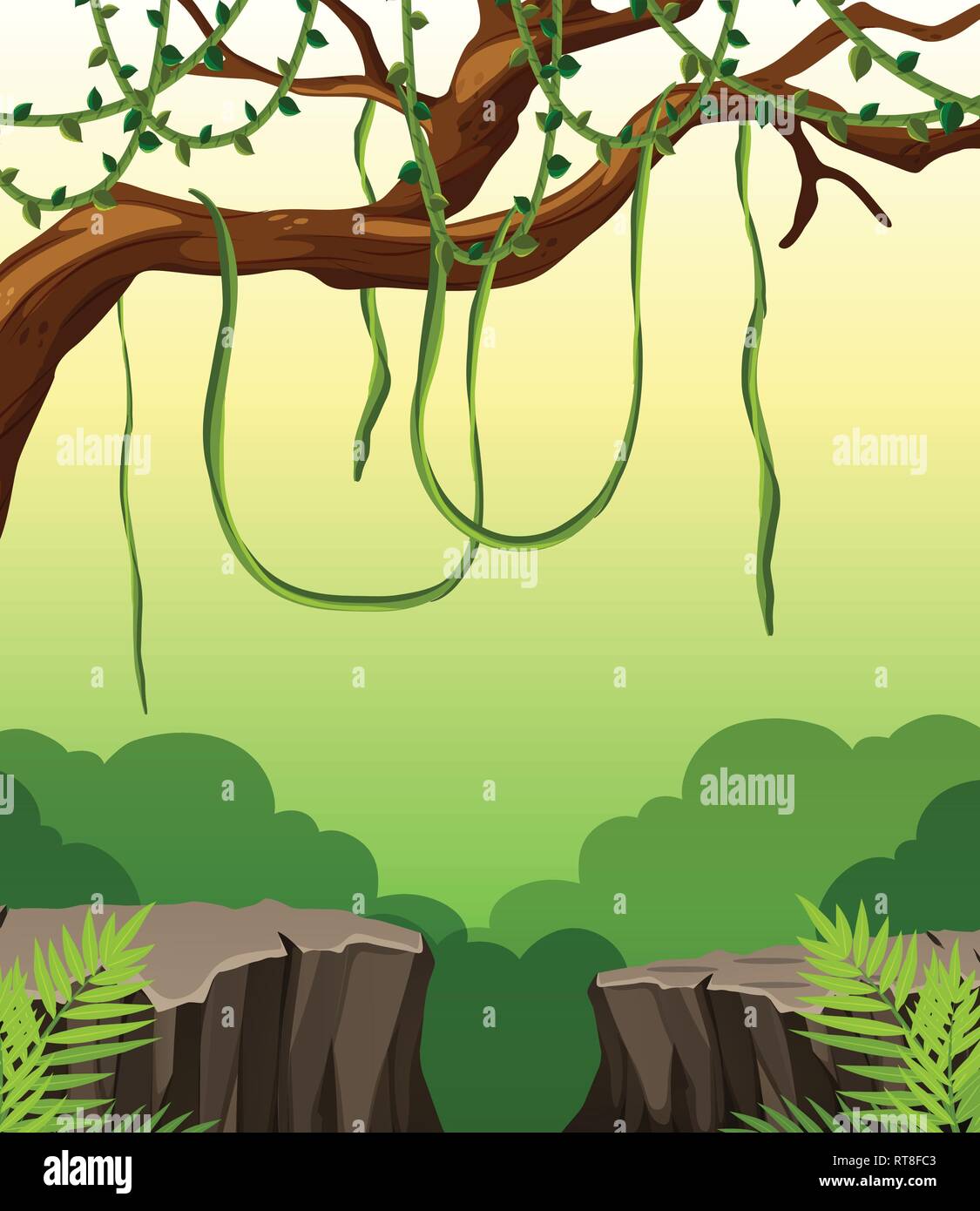 A nature cliff landscape illustration Stock Vector Image & Art - Alamy