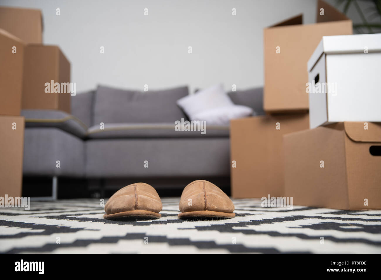 Moving into new house slippers hi-res stock photography and images - Alamy