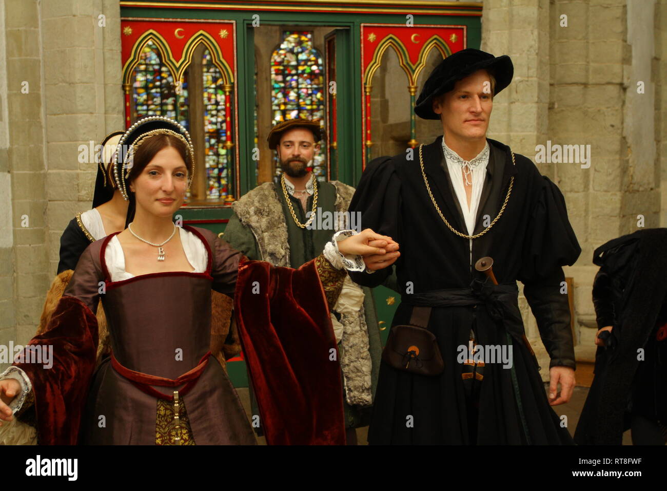Anne Boleyn and Henry VIII are art a dance with courtiers at The Tower ...