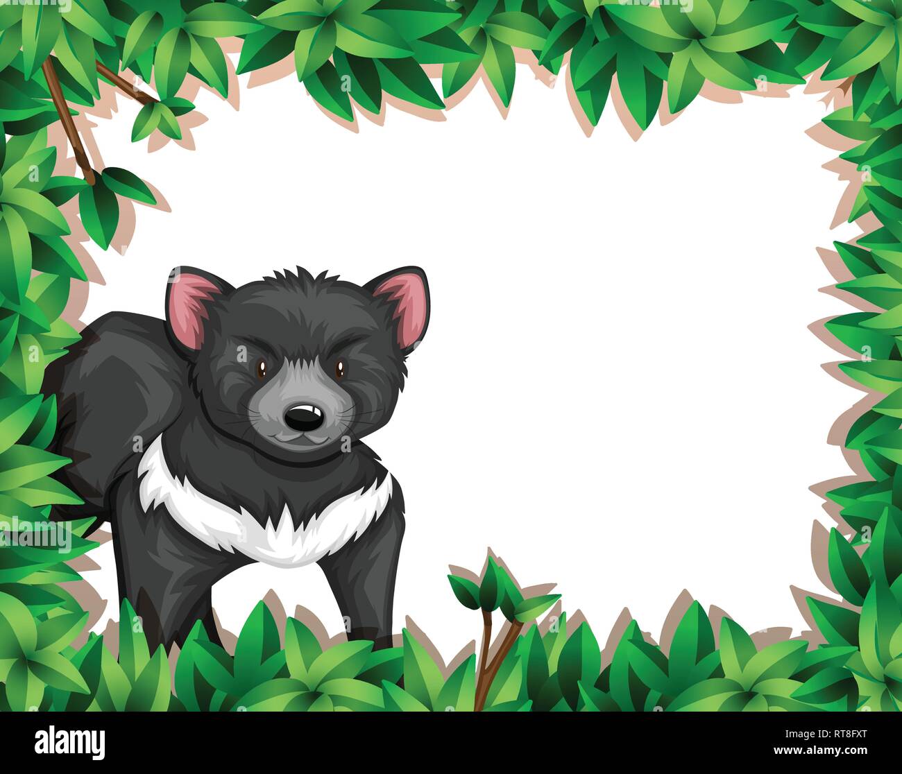 Cute animal in nature frame illustration Stock Vector Image & Art - Alamy