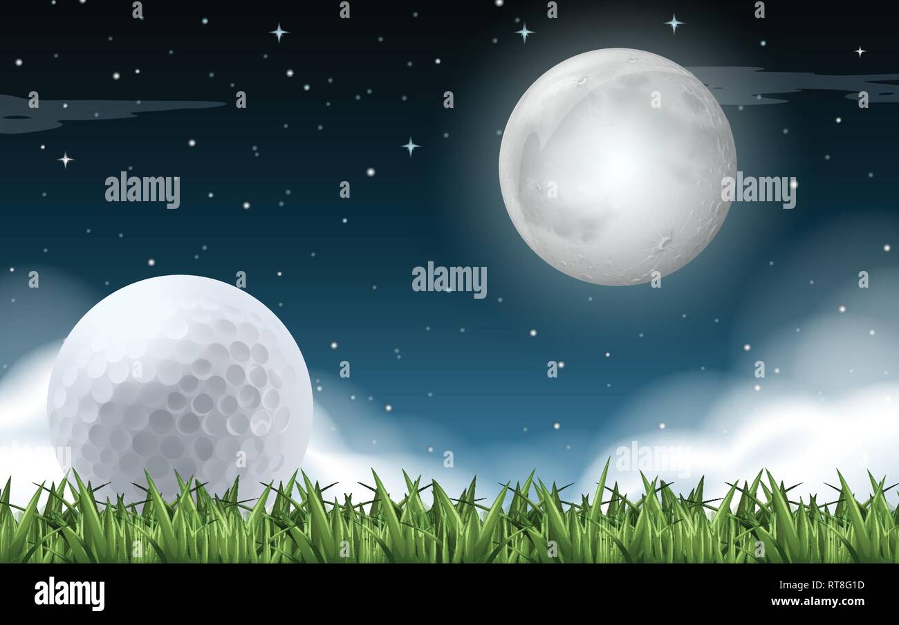 A golf field night time illustration Stock Vector Image & Art - Alamy