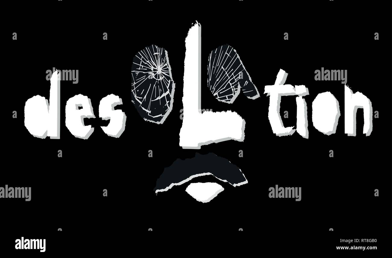 Typography poster for print design. With phrase Desolation. Creative Solitude concept ...