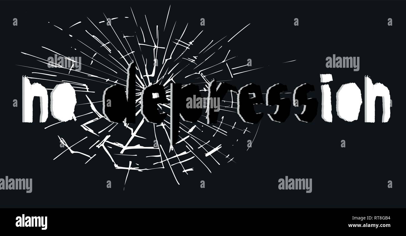 Typography poster for print design. With phrase No depression. Creative Solitude concept ...