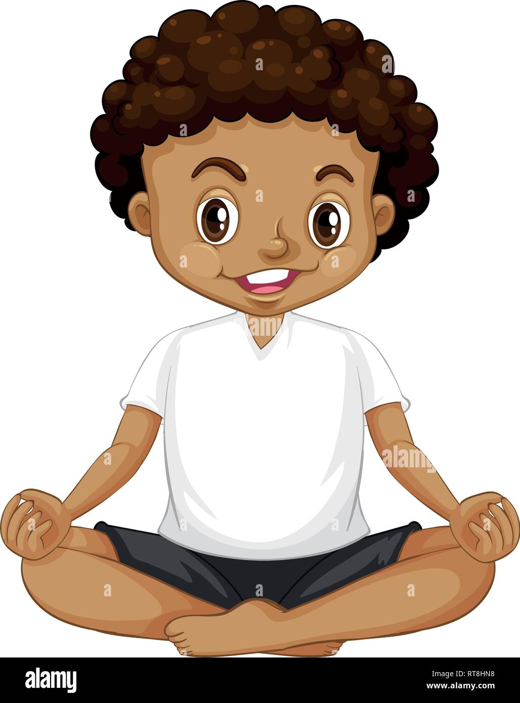 A young boy meditation illustration Stock Vector Image & Art - Alamy