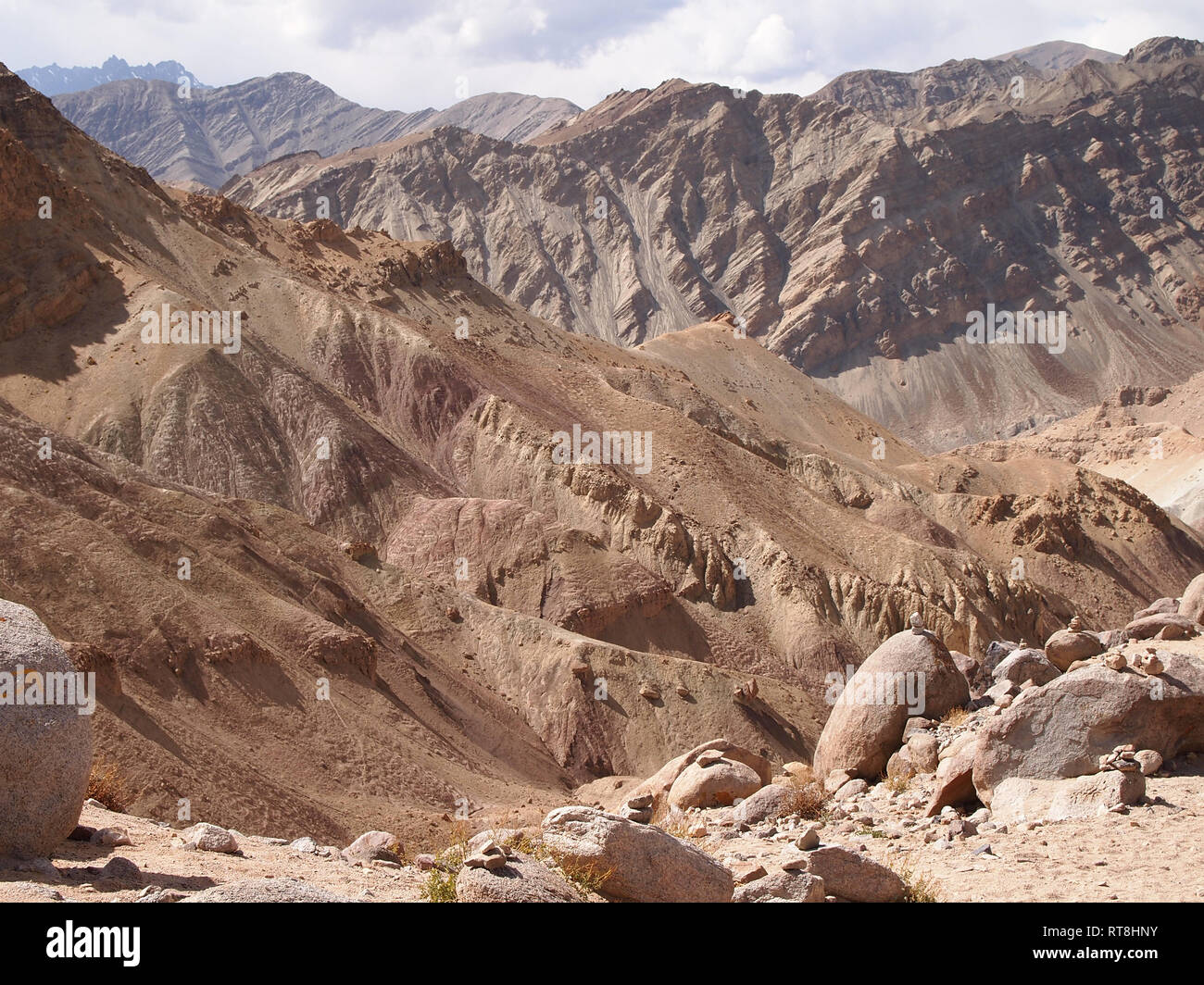 Mineral landscapes in Ladakh, the Land of the High Passes Stock Photo ...