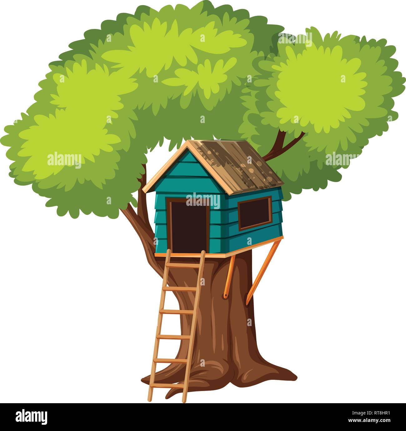 An isolated tree house illustration Stock Vector Image & Art - Alamy