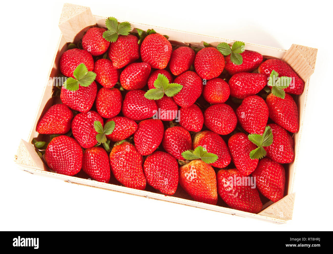 Strawberries in a Box on white Background Stock Photo - Alamy