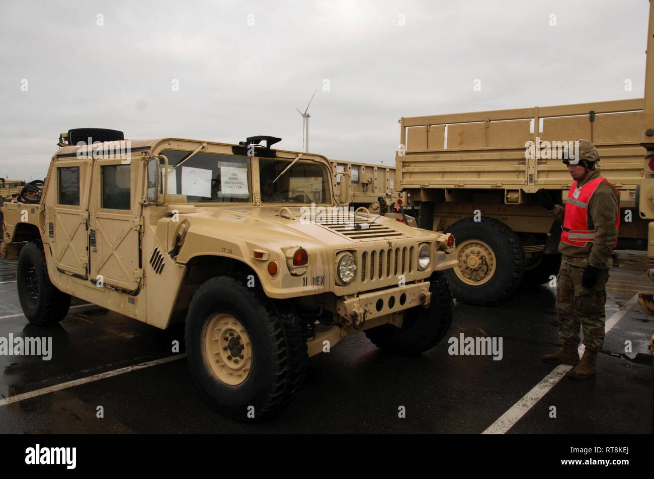 A Soldier with the 386th Transportation Detachment, 39th Transportation ...