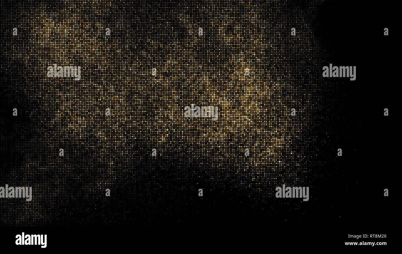 Gold Glitter Halftone Dotted Backdrop. Abstract Retro Pattern. Pop Art ...