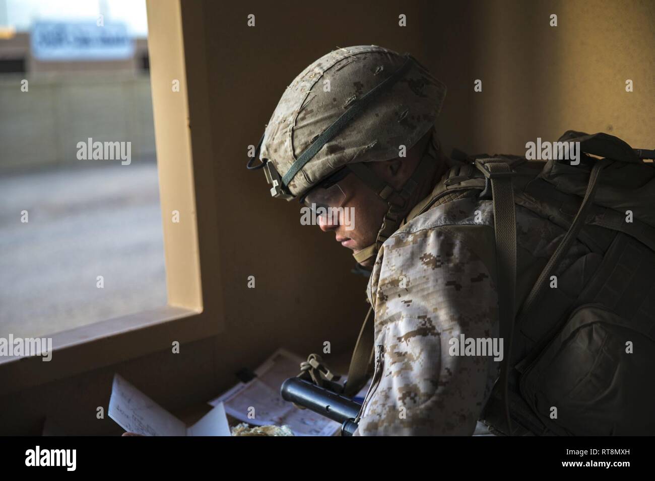 U.S. Marine 2nd Lt. Jason Hunter, platoon commander, India Company, 3rd ...