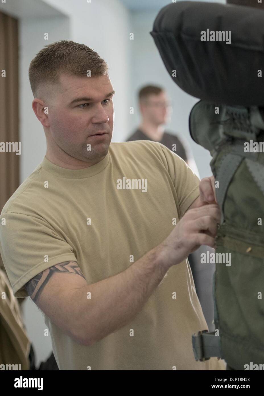 Master Sgt. Ricky Lords, an aircrew flight equipment craftsman with the ...