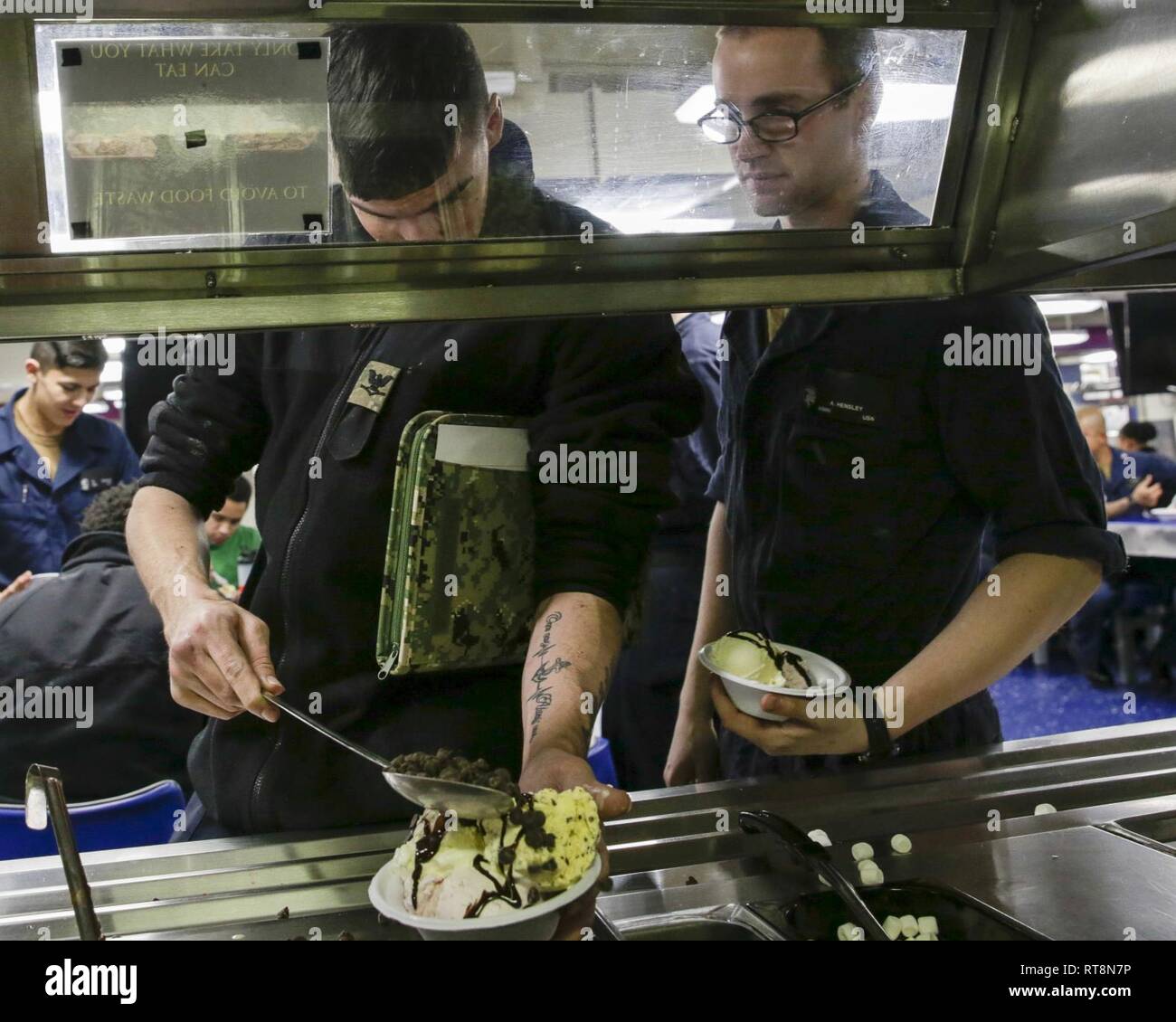ATLANTIC OCEAN (Jan. 28, 2019) Sailors aboard the Nimitz-class aircraft ...