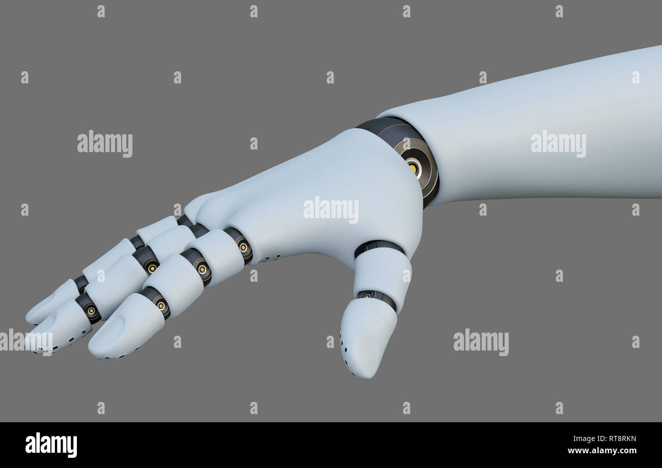 White Robot Hand, Isolated Stock Photo - Alamy