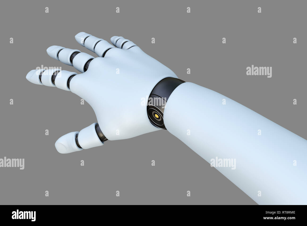 White Robot Hand, Isolated Stock Photo - Alamy