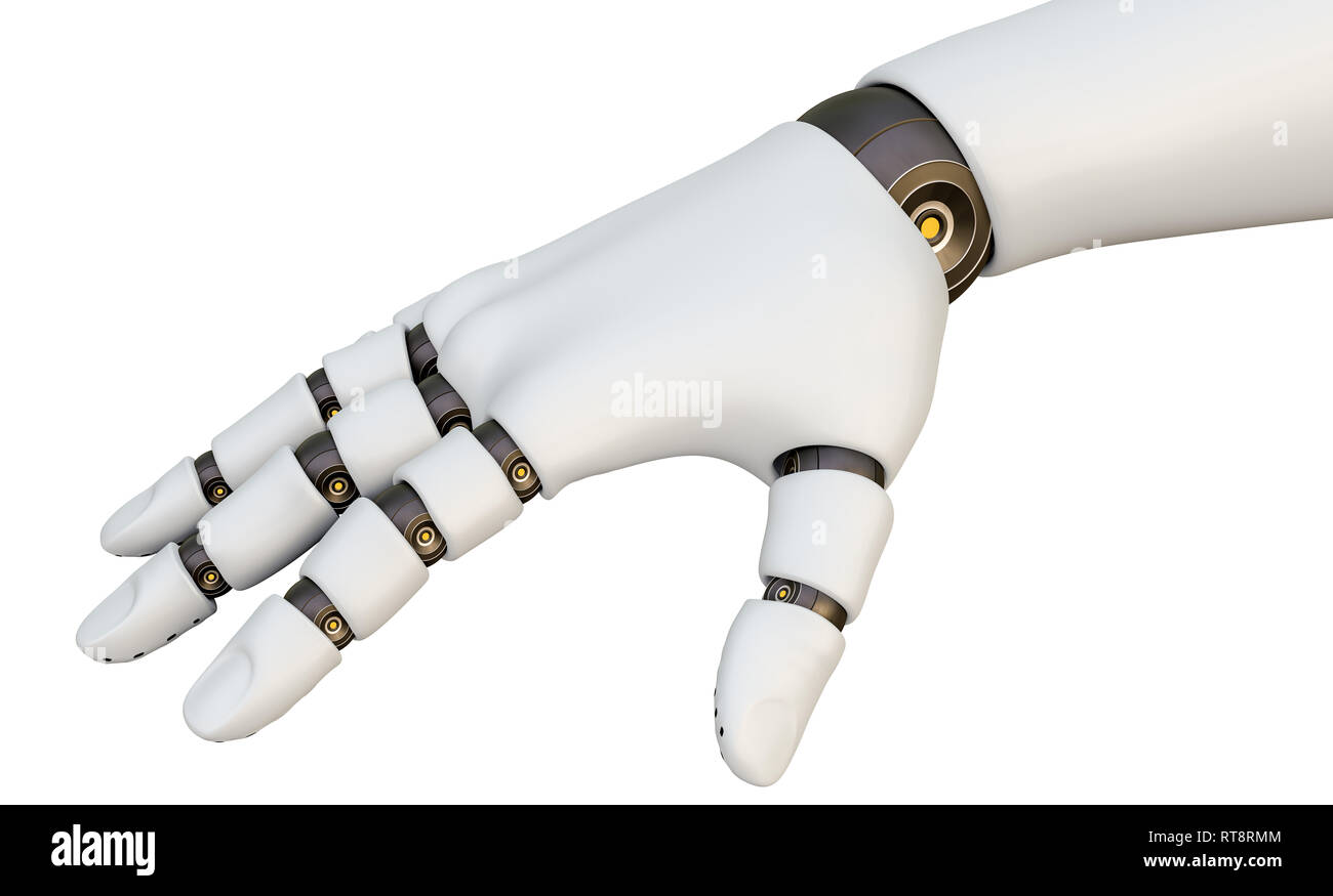 White Robot Hand, Isolated Stock Photo - Alamy