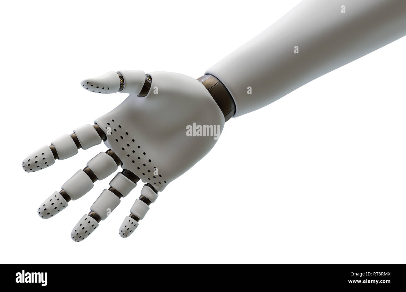 White Robot Hand, Isolated Stock Photo - Alamy