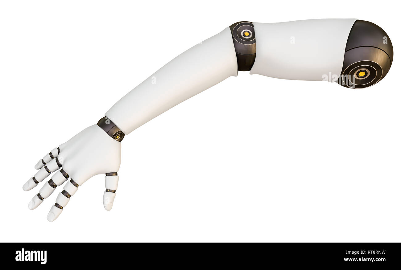 White Robot Hand, Isolated Stock Photo - Alamy