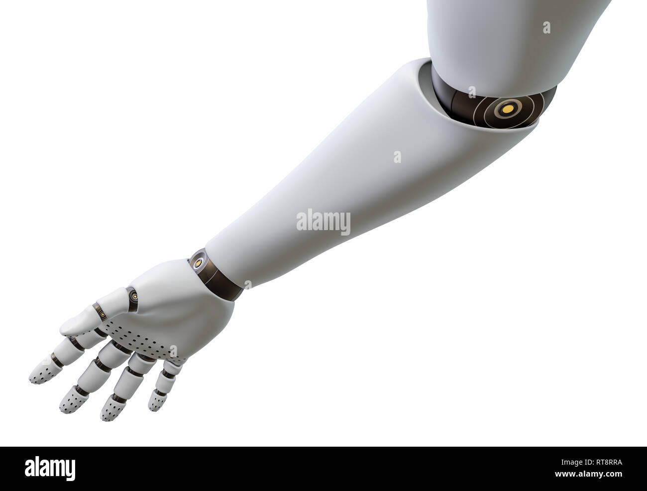 White Robot Hand, Isolated Stock Photo - Alamy