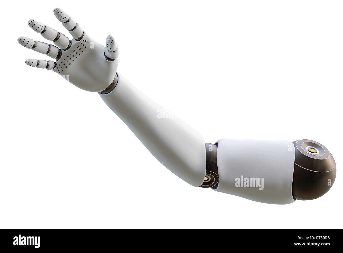 White Robot Hand, Isolated Stock Photo - Alamy
