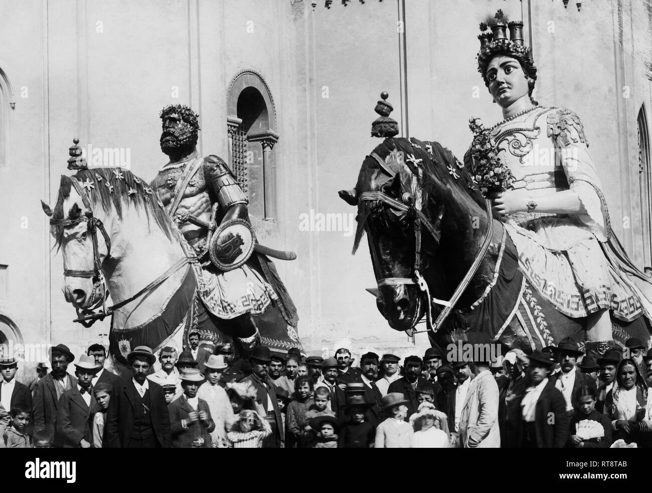 traditional festival of the giants, messina, sicily, italy 1920 1930 ...