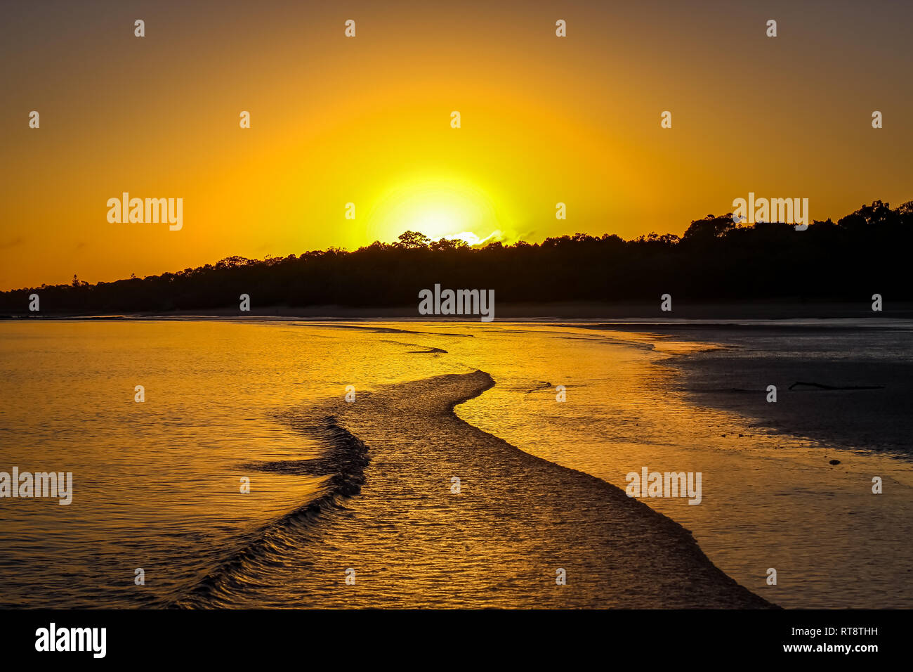 Red sunset on sea great barrier reef adventure travel australia Stock ...