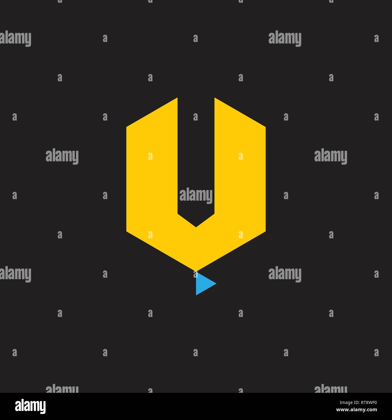 simple letter v or u geometric with arrow logo Stock Vector Image & Art ...