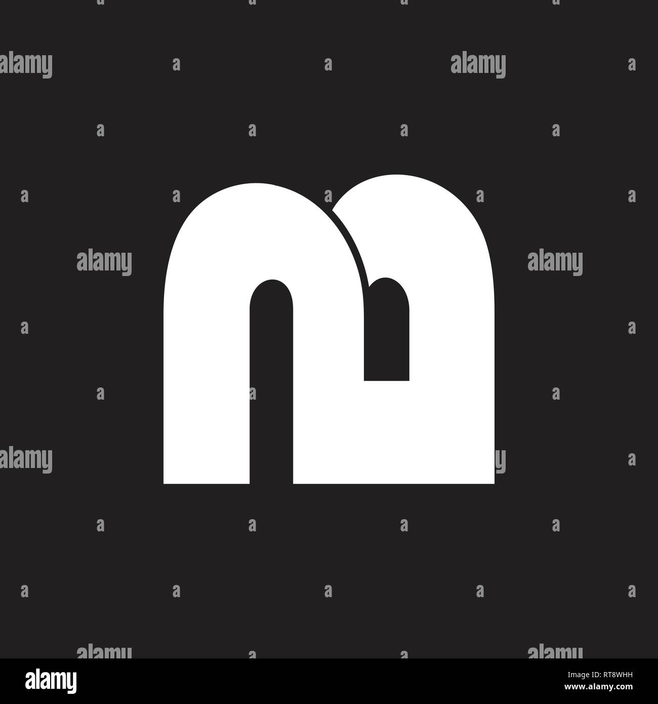 abstract letter nm simple geometric logo vector Stock Vector Image ...