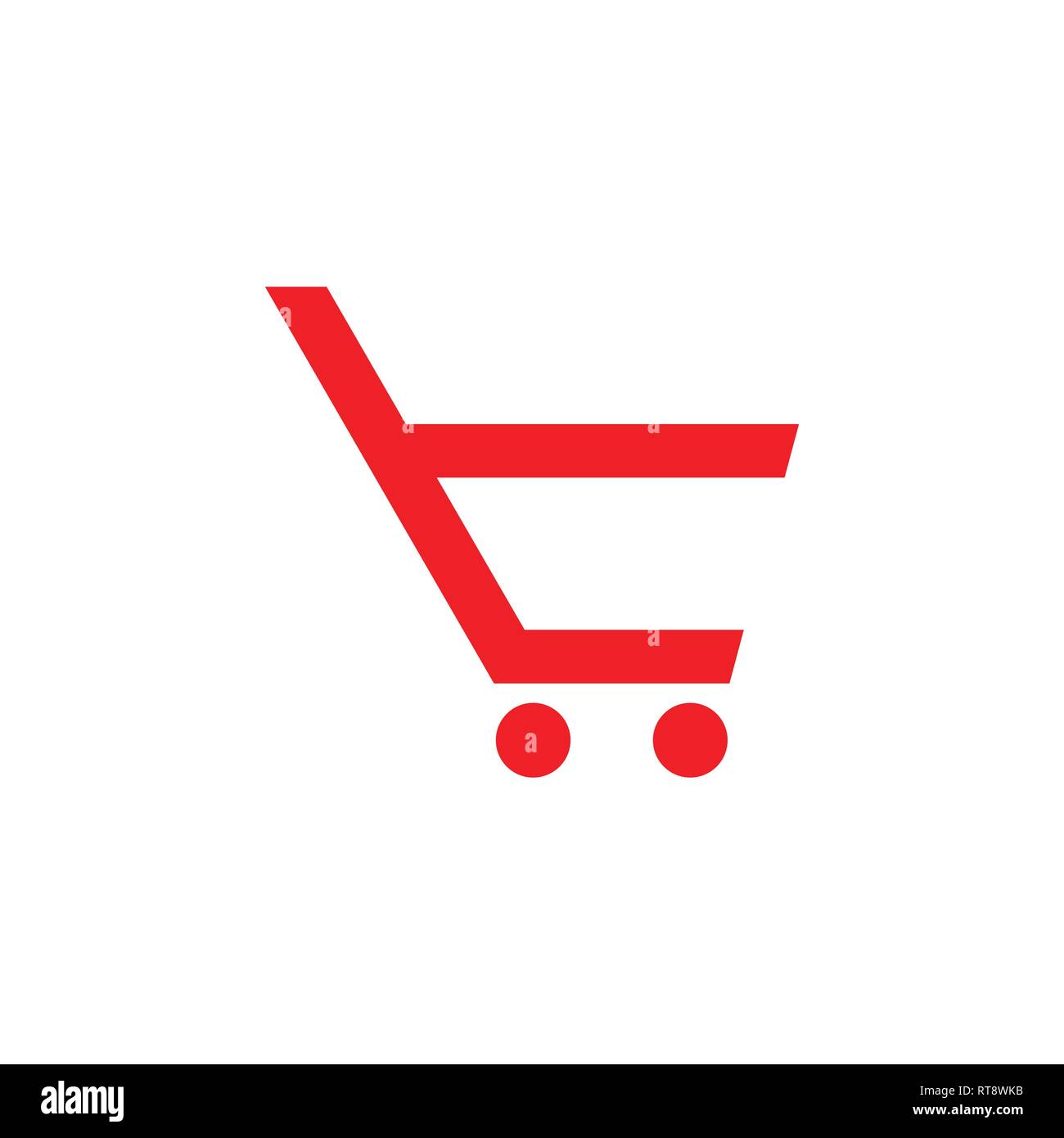 abstract letter t shopping cart simple logo vector Stock Vector Image ...