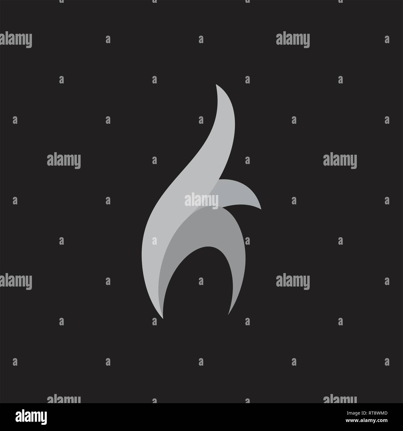 letter h simple curves gradient logo vector Stock Vector Image & Art ...