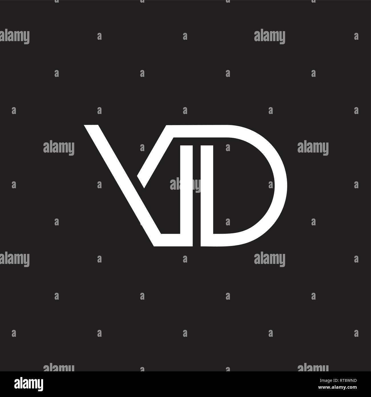 letters vd simple geometric line logo vector Stock Vector Image & Art ...