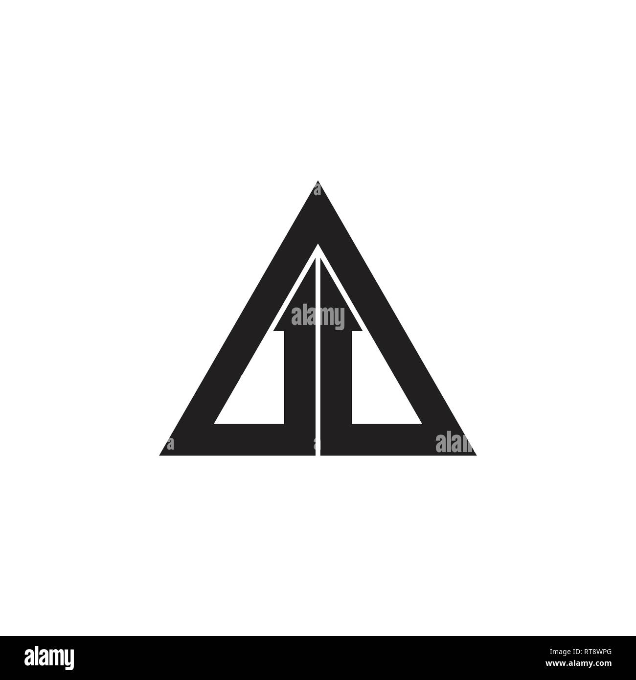 triangle arrows up geometric line logo vector Stock Vector Image & Art ...