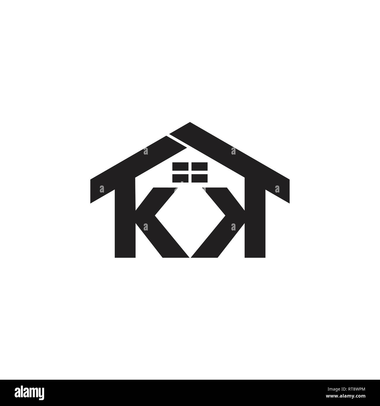 letters kk house windows design logo vector Stock Vector Image & Art ...